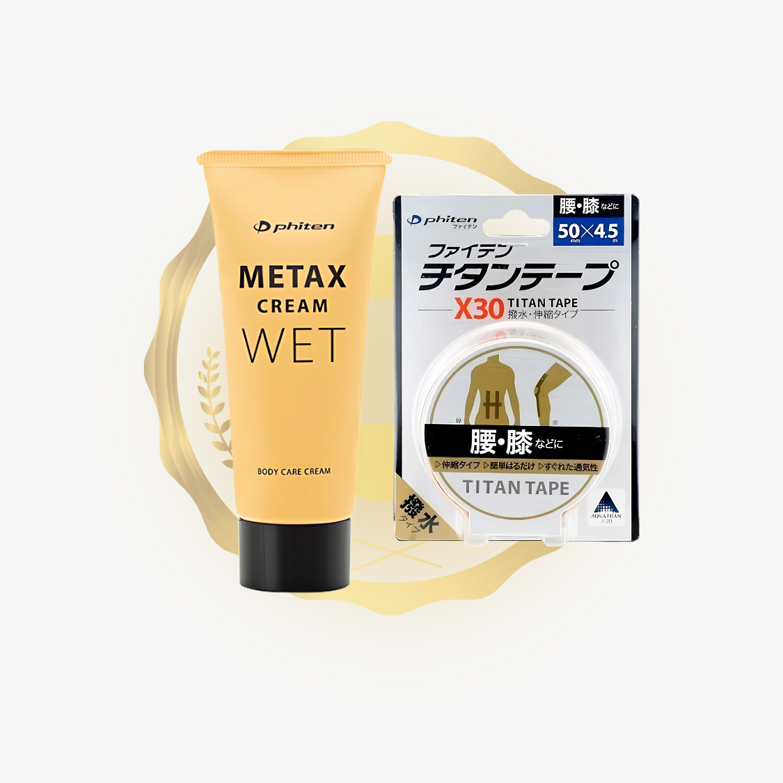 Titan Tape X30 + Metax Cream Wet b 65 g Bundle – Phiten Australia